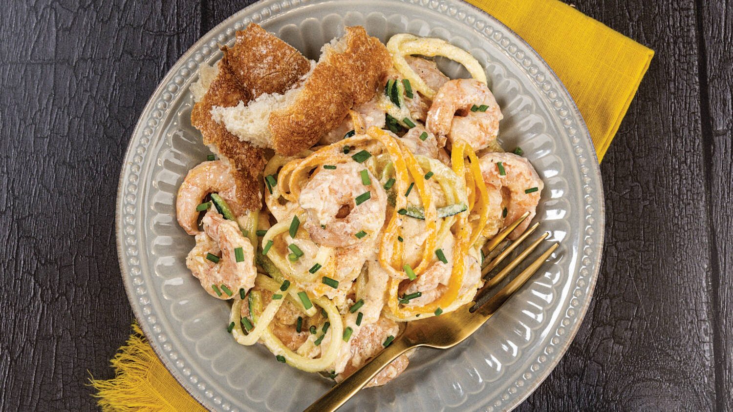 Lowfat Shrimp Alfredo - The Chef's Kitchen | Ingles | Catering